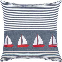 Pad Dekokissen &raquo;MARINA&laquo; Made in Europe, Kissenh&uuml;lle ohne F&uuml;llung, maritim, 1 St&uuml;ck blau Obermaterial: 100% Baumwolle B/L: 50cm x 50cm, 1 Stk.