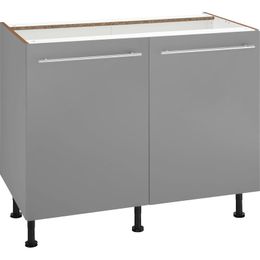 Optifit Unterschrank &raquo;Bern&laquo; 100 cm breit, mit 2 T&uuml;ren, mit h&ouml;henverstellbaren F&uuml;&szlig;en grau B/H/T: 100cm x 87cm x 58,4cm