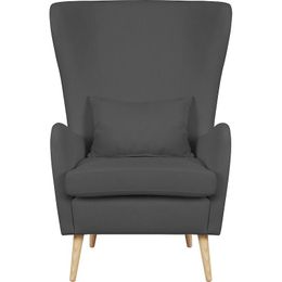 Home Affaire Sessel &raquo;Sallito, Ohrensessel, TV-Sessel&laquo; f&uuml;r Wohnzimmer, auch in Samtcord grau Struktur Hahnentritt (67% Polypropylen, 33% Polyester);