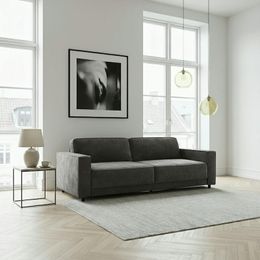 3-Sitzer &raquo;ALLIE Schlafsofa 225 cm&laquo; Bett-Funktion (108/190cm), trendiger Cord o. pflegeleichter Velours grau 100% Polyester B/H/T: 225cm x 82cm x 84cm,