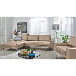 Creation BY ROLF BENZ Ecksofa &raquo;CR.450, Designecksofa, L-Form&laquo; Armlehne breit und niedrig, Alugussf&uuml;&szlig;e in umbragrau, Breite 274 cm beige Luxus-
