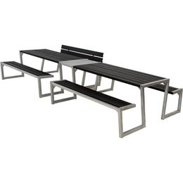 Plus Garten-Essgruppe &raquo;&raquo;Zigma&laquo; Kombim&ouml;bel Doppel&laquo; 1 Stk. tlg. Inkl. 1 R&uuml;ckenlehne und Verbindungsmodul schwarz B/H/T: 194cm x 82cm x 392cm