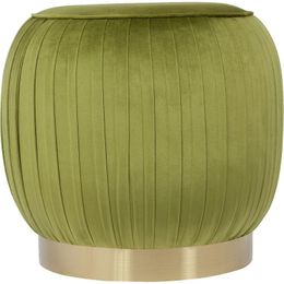 Kayoom Polsterhocker &raquo;Hocker Lyla 125, Edler Touch durch goldenen Sockel, Samtbezug&laquo; 1 Stk. tlg. samtweich, gesteppte Ziernaht, Edelstahlsockel, Hochwertiger