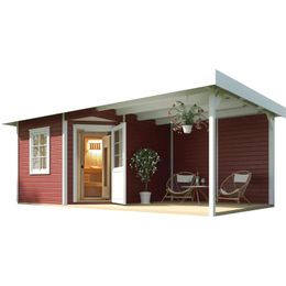 Weka Saunahaus &raquo;Salo&laquo; Set, 7,5 kW-Ofen mit digitaler Steuerung rot Saunaofen, externe Steuerung, 7,5 kW