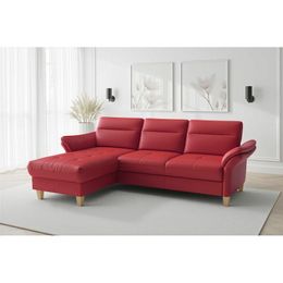 Sit & More sit&more Ecksofa &raquo;Pamela L-Form, Leder, B: 218 und 230 cm&laquo; optional Armteilverstellung, Schlaffunktion & Bettkasten B/H/T: 230cm x 90cm x 164cm, 