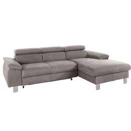 COTTA Ecksofa &raquo;Komaris L-Form, B: 244 cm&laquo; mit Kopfteilverstellung, optional Schlaffunktion, Bettkasten & Licht Microfaser PRIMABELLE (100% Polyester);