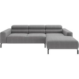 Home Affaire Ecksofa &raquo;Ecksofa, L-Form, incl. Kopfteilverstellung, Breite 258 cm&laquo; wahlweise elektrische Sitztiefenverstellung grau 100% Polyester B/H/T