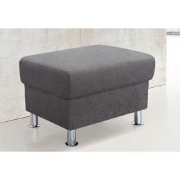 Trendmanufaktur Hocker &raquo;Rondo, Polsterhocker zur Serie, Breite 67 cm, F&uuml;&szlig;e chromfarben&laquo; Fu&szlig;hocker wahlweise mit Federkern, in verschiedenen Bez&uuml;gen 