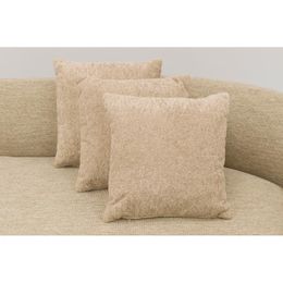 OTTO home Dekokissen &raquo;Lolland&laquo; Dekokissen mit F&uuml;llung, Sofakissen 3er Set 40x40cm beige Polyester B/L: 40cm, 3 Stk.