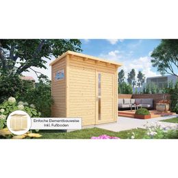 BERTILO Gartenhaus &raquo;Pentus 1&laquo; beige Massivholz Fu&szlig;boden im Gartenhaus, ohne Dacheindeckung
