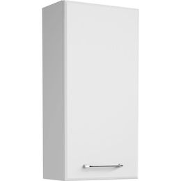 H&auml;ngeschrank &raquo;Quickset Wand-Badschrank 35 cm breit mit 1 T&uuml;r, 2 Einlegeb&ouml;den&laquo; Badezimmer-H&auml;ngeschrank inkl. T&uuml;rd&auml;mpfer, Griffe in Chrom Glanz wei&szlig; 