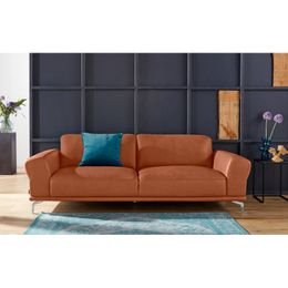 W.Schillig 2,5-Sitzer &raquo;montanaa bequem, Federkernunterfederung, elegant & edel&laquo; mit Metallf&uuml;&szlig;en in Chrom gl&auml;nzend, Breite 232 cm braun B/H/T: 232cm x 