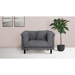 Home Affaire Sessel &raquo;AGNIA B/T/H: 100/85/71 cm&laquo; incl. Zierkissen, auch in Cord und Boucl&eacute; grau 100% Polyester Cord, B/H/T: 100cm x 71,5cm x 85cm