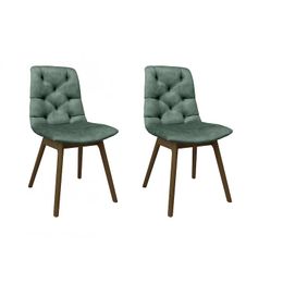 OTTO home Esszimmerstuhl &raquo;Ramon&laquo; (Set) 2 Stk.mit Massivholzbeinen, in verschiedenen Farben und Stoffen blau Holzwerkstoff, Massivholz, Polyester B/H/T