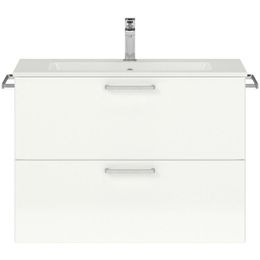 Nobilia Waschtisch-Set &raquo;Tolvina&laquo; vormontiert, mit Soft-Close, 1 Stk. tlg. wei&szlig; B/H/T: 81cmcm x 59,1cmcm x 48,7cmcm, Griffe edelstahlfarbig