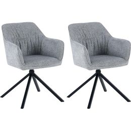 OTTO home Esszimmerstuhl &raquo;Turin&laquo; (Set) 2 Stk.moderner Stuhl, 360 Grad drehbar, mit hochwertigem Strukturstoff grau Metall, Polyester B/H/T: 58,5cm x 