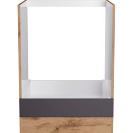 KOCHSTATION Herdumbauschrank &raquo;KS-Riesa&laquo; Breite 60 cm, MDF-Fronten grau Holzwerkstoff wotaneiche, B/H/T: 60cm x 82cm x 60cm