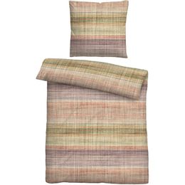 Biberna Bettw&auml;sche &raquo;26320&laquo; 2 absolut b&uuml;gelfrei, 100% Baumwolle, mit Rei&szlig;verschluss, ganzj&auml;hrig Soft-Seersucker, Obermaterial: 100% Baumwolle B/L: 155cm x 