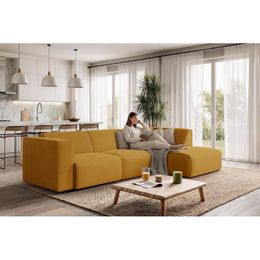 OTTO home Ecksofa &raquo;Merid L-Form, B: 295 cm - OTTO. Verl&auml;ssliche Qualit&auml;t.&laquo; jederzeit durch Module erweiterbar gelb Struktur fein (100% Polyester);