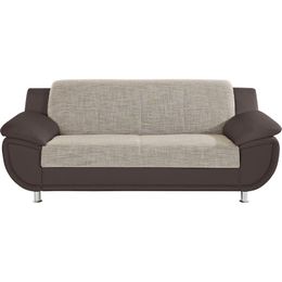 Trendmanufaktur 3-Sitzer &raquo;Rondo 3, zeitlos und modern, bequem, Materialmix, Breite 207cm&laquo; wahlweise mit Federkern, extrabreite Armlehnen zum Relaxen 