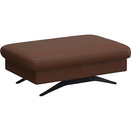 FLEXLUX Pouf &raquo;Glow Sitzhocker, Polsterhocker&laquo; Hocker mit Stauraum, Fu&szlig; schwarz braun Leder B/H/T: 95cm x 81cm x 65cm, Echtleder