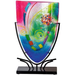 Casablanca by Gilde Tischvase &raquo;Vase oval Cool blau; pink H. 49 cm&laquo; bunt Glas, Metall B/H/T: 30cm x 49cm x 10,5cm