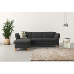 Home Affaire Ecksofa &raquo;Trelleborg L-Form&laquo; Federkern-Polsterung, wahlweise mit Schlaffunktion und Bettkasten grau 100% Polyester B/H/T: 249cm x 86cm x 