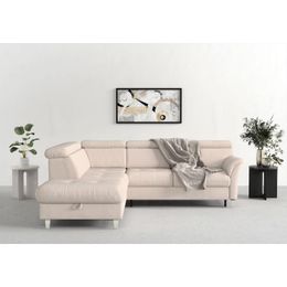 Sit & More sit&more Ecksofa &raquo;Marano L-Form&laquo; inklusive Kopfteilverstellung, optional Schlaffunktion & Bettkasten beige 100% Polyester B/H/T: 252cm x 216cm, Luxus-