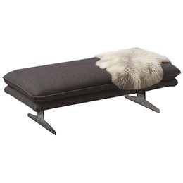 W.Schillig Polsterhocker F&uuml;&szlig;e in Chrom gl&auml;nzend grau Flachgewebe S22 (100% Polyester) B/H/T: 145cm x 43cm x 71cm, Flachgewebe S22