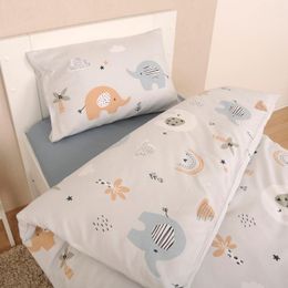Baby Best Babybettw&auml;sche &raquo;BabyBest Elephant&laquo; 2 Stk. Flanellbettw&auml;sche bunt Flanell, Obermaterial: 100% Baumwolle B/L: 100cm x 135cm, 1 Stk., 1 Stk., Flanell, B/
