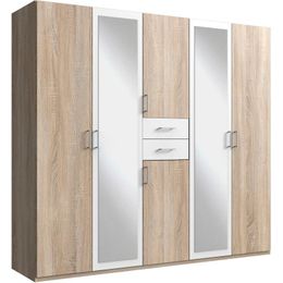 wimex Kleiderschrank &raquo;Diver Dreht&uuml;renschrank mit Spiegel, in der Breite: 225cm&laquo; Bestseller Schlafzimmerschrank wahlweise 3 Innenausstattungen wei&szlig; B/H/T: 