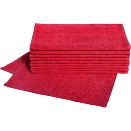 Dyckhoff Gaestehandtuecher &raquo;Kristall&laquo; mit Bord&uuml;ren rot Frottier, Obermaterial: 100% Baumwolle B/L: 30cmx50cm, 10 Stk., Frottier