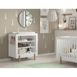 Vipack Kommode &raquo;Smile, Wickelregal mit 3 F&auml;chern, MDF wei&szlig; lackiert&laquo; B/H/T ca. 88x95,3x54,4cm, Fl&auml;che f&uuml;r Wickelauflage B: 77 x T: 51 cm, ohne Wickelauflage,