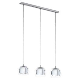 Eglo H&auml;ngeleuchte &raquo;ROCAMAR&laquo; E27 1 Stk. H&auml;ngeleuchte - Esstischlampe - f&uuml;r K&uuml;che, Esszimmer oder Wohnzimmer silber 3, H: 110cm, 1 Stk.