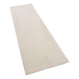 Paco Home Kurzflor-Teppich, Creme, Kunststoff, Rechteckig, 80x250 cm, strapazierf&auml;hig, f&uuml;r Fu&szlig;bodenheizung geeignet, Teppiche & B&ouml;den, Teppiche