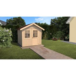 Weka Gartenhaus &raquo;Schwedenhaus 410&laquo; inklusive Fussboden beige Massivholz Fu&szlig;boden im Gartenhaus, ohne Dacheindeckung