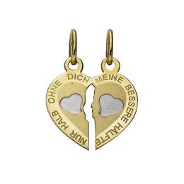 Firetti Unisex Herzanh&auml;nger &raquo;Schmuck Geschenk Gold 333 Anh&auml;nger f&uuml;r Kette Herz&laquo; Anh&auml;nger teilbar gold Gelbgold 333, 1 g