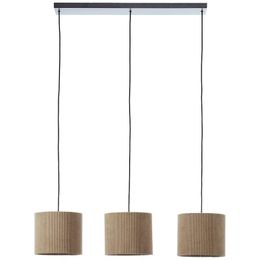Brilliant Pendelleuchte &raquo;Tony&laquo; E27 1 Stk. mit Cord-Lampenschirm, 150 x 94 x 23 cm, 3x E27, k&uuml;rzbar, Textil, grau grau 3, 1 Stk.