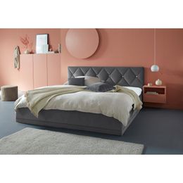 Westfalia Schlafkomfort Polsterbett &raquo;Adamas&laquo; auch mit Bettkasten, Knopfheftung mit Strasssteinen grau Bezug: 100% Polyester, Polsterung: Polsterwatte, Material Gestell: 