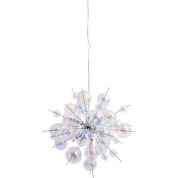 N&auml;ve n&auml;ve Pendelleuchte &raquo;Explosion&laquo; G9 1 Stk. irisierende, transparente Glaskugeln, f&uuml;r 10 x G9 Sockel, &Oslash; 65 cm bunt 10, &Oslash; 65cm H: 65cm, 1 Stk.