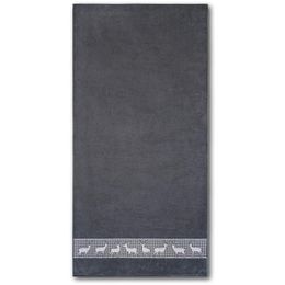 Dyckhoff Duschtuch &raquo;Hirschparade&laquo; Made in Germany grau Frottier, Frottier B/L: 70cmx140cm, 1 Stk., Hirsche, Frottier
