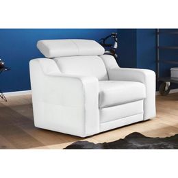 exxpo - sofa fashion Sessel &raquo;Lotos, Loungesessel&laquo; mit Kopf- bzw. R&uuml;ckenteilverstellung wei&szlig; Kunstleder SOFTLUX Kunstleder SOFTLUX , B/H/T: 95cm x 92cm
