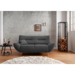 Home Affaire 2-Sitzer &raquo;Drago, komfortable Wellenunterfederung, Breite 173cm, bodenfrei&laquo; frei im Raum stellbar, inkl. 1 Zierkissen grau 100% Polyester 