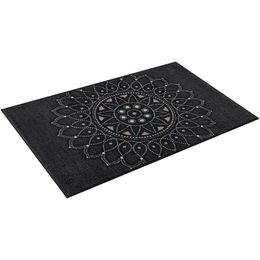 wash+dry by Kleen-Tex Teppich &raquo;Purnima&laquo; rechteckig 7 mm H&ouml;he Mandala Motiv, rutschhemmend, In- und Outdoor geeignet, waschbar grau Polyamid B : 75cm 1