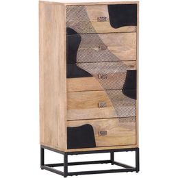 GUTMANN FACTORY Kommode beige Massivholz B/H/T: 50cm x 105cm x 30cm, 5 Stk., Mango