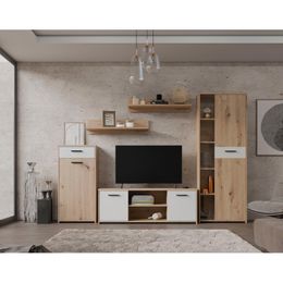 FORTE Wohnwand &raquo;Pablo&laquo; 5 Stk. tlg. grau Holzwerkstoff B/H/T: 277,4cmcm x 182,9cmcm x 39,5cmcm