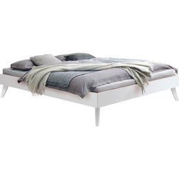 Hasena Holzbett &raquo;Calvari&laquo; mit einer Fu&szlig;h&ouml;he von 25 cm wei&szlig; MDF Liegefl&auml;che L&auml;nge B: 200cm x 180cm, H&ouml;he Bett: 41cm H&ouml;he Bettseite: 16cm H&ouml;he 