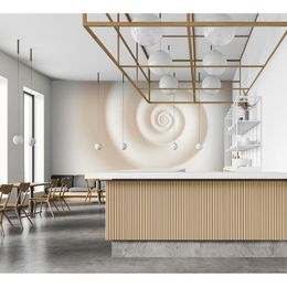 Livingwalls living walls Vliestapete &raquo;Fototapete Spirale Beige Wei Abstrakt modern&laquo; matt glatt beige Vlies B/L: 2,5m x 5m, Rollen: 1