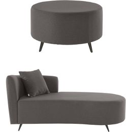 Home Affaire Recamiere &raquo;Hulby&laquo; wahlweise mit und ohne Hocker und Armlehne links oder rechts grau 100% Polyester B/H/T: 182cm x 82cm x 90cm, Struktur 