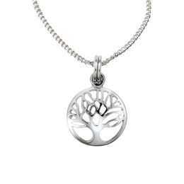 Firetti Damen Kette mit Anh&auml;nger &raquo;Schmuck Geschenk Silber 925 Halsschmuck Halskette Panzerkette Baum&laquo; silber Silber 925 (Sterlingsilber), L: 45